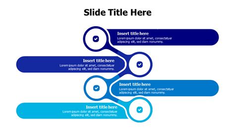 4 points continuous stripes with circles infographic inforgraphics and slides