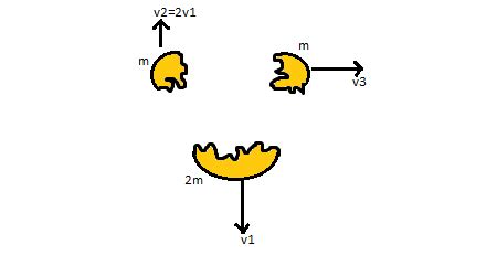 The Figure Below Shows The Behaviour Of A Projectile Just After It Has Broken Up Into Three
