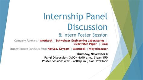 Internship Panel Discussion And Internship Poster Session Events Washington State University