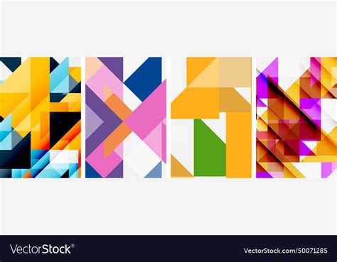 Triangle Poster Geometric Background Set Vector Image