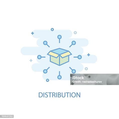 분배 라인 개념 간단한 선 아이콘 컬러 일러스트 분포 기호 플랫 디자인 Ui Ux에 사용할 수 있습니다 0명에 대한 스톡 벡터 아트 및 기타 이미지 Istock