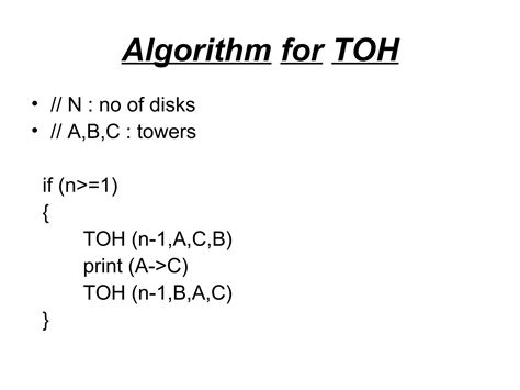 Tower Of Hanoi Ppt Programming Languages Computing