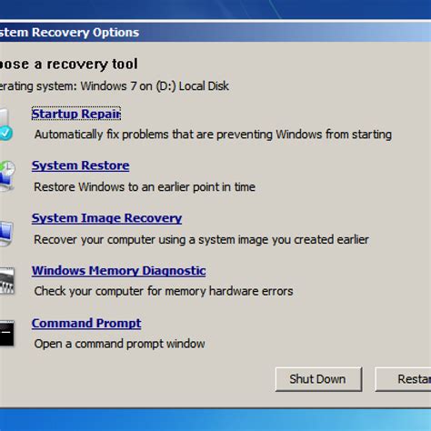 Windows 7 Recovery Mode Samsung The Windows 7 Recovery Environment Is A Way To Boot Your