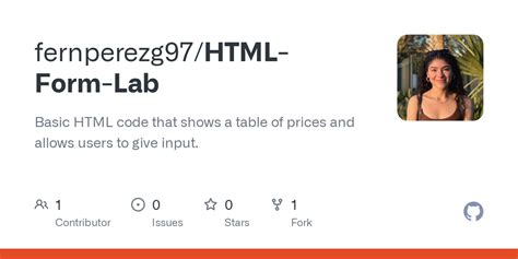 GitHub Fernperezg HTML Form Lab Basic HTML Code That Shows A Table Of Prices And Allows