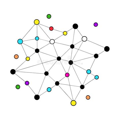Abstract Network Design With Colorful Dots Vector Illustration Stock Illustration Illustration