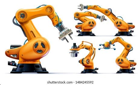 Robot Arm Work On Car Factory Stock Vector Royalty Free 1086836639