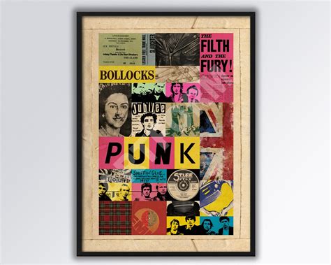 Punk Rock Montage Print A3 Size Etsy