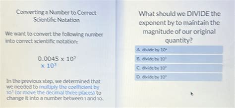solved converting a number to correct what should we divide the