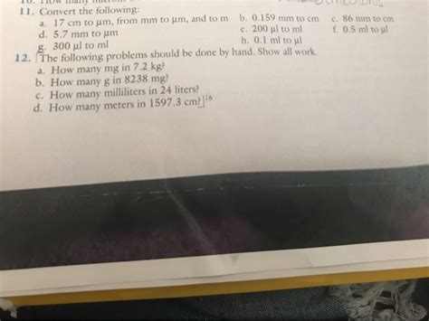 Solved TU FIULID LIH C 86 Mm To Sm F 0 5 Ml To Ul 11 Chegg Com