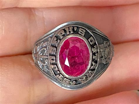 Vintage 1973 Sterling Silver Ruby Class Ring Etsy