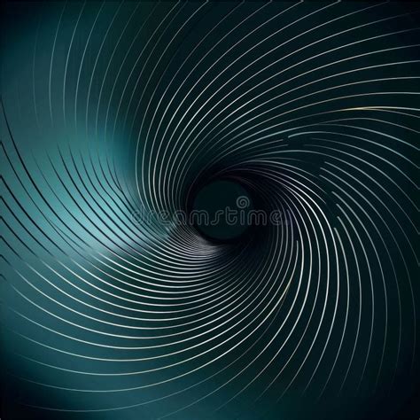Abstract Swirling Metallic Lines On Dark Teal Background Creating A