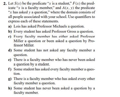 Solved Let S X Be The Predicate X Is A Student F X Chegg