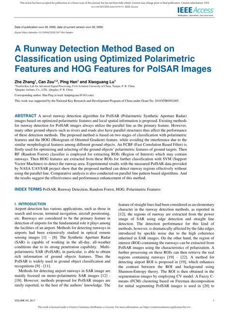 Pdf A Runway Detection Method Based On Classification Using Optimized