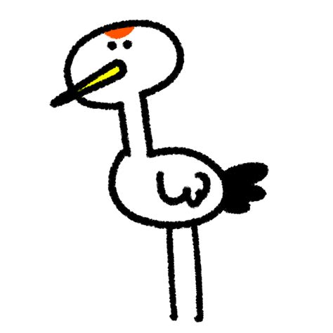 アホっぽい顔の鶴のイラスト ゆるくてかわいい無料イラストアイコン素材屋ぴよたそ