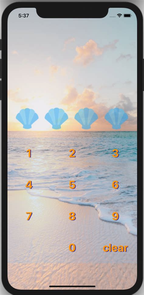 app 的解鎖畫面 passcode 夏日沙灘 iboutlet、 ibaction、stack… by lydia 潔 彼得潘