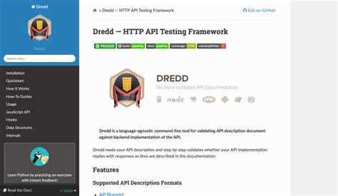 Dredd Api Developer Docs Apis Sdks And Auth Api Tracker