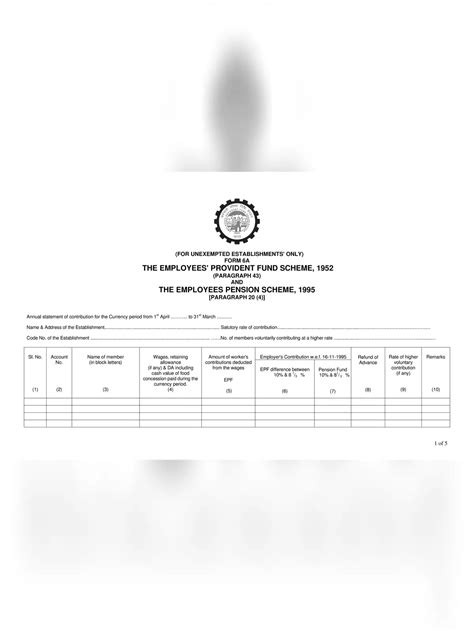 Epf Return Form 6a Pdf Instapdf