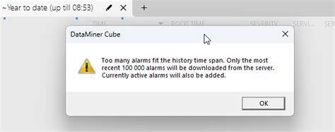 Cube Feature To Count Alarms On Unfiltered Alarm History Not Matching