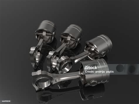 배경에 자동차 부품입니다 피스톤의 닫습니다 Piston3d 렌더링입니다 크랭크축에 대한 스톡 벡터 아트 및 기타 이미지