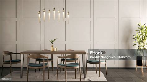 베이지 색 벽과 타일 바닥으로 꾸며진 실내 디자인 방 모형 세련 된 현대적인 클래식 룸 인테리어 3d 렌더 일러스트 호화로움에 대한 스톡 사진 및 기타 이미지 Istock