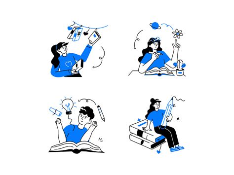 Animated Reading Mini Illustrations By Prosymbols On Dribbble