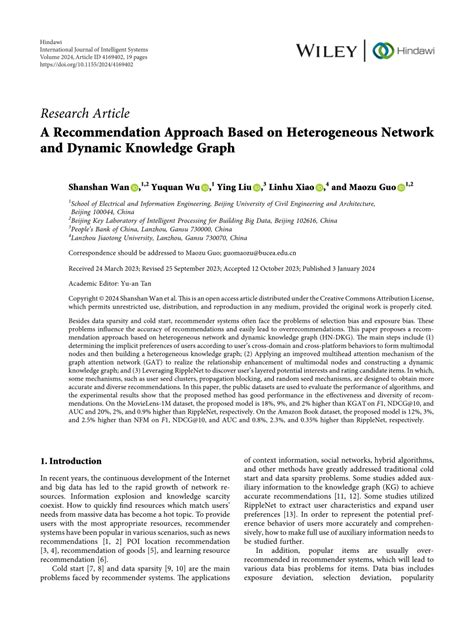 Pdf A Recommendation Approach Based On Heterogeneous Network And Dynamic Knowledge Graph