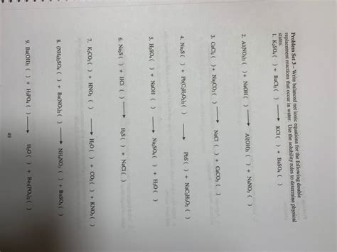 Solved Problem Set 3 Write Balanced Net Ionic Equations For