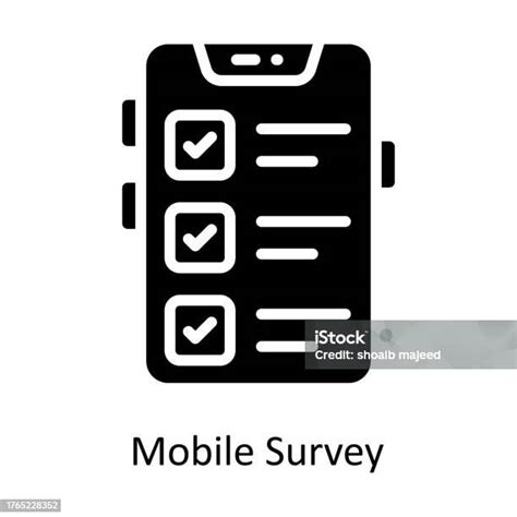 모바일 설문 조사 벡터 솔리드 디자인 그림입니다 흰색 배경의 기호 Eps 10 파일 Brand Name Smart Phone에 대한 스톡 벡터 아트 및 기타 이미지