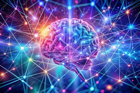 A Detailed Digital Representation Of A Human Brain Surrounded By Interconnected Lines And Nodes