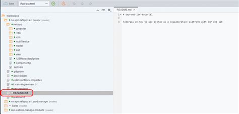 create a project in sap web ide and push into github sap tutorials