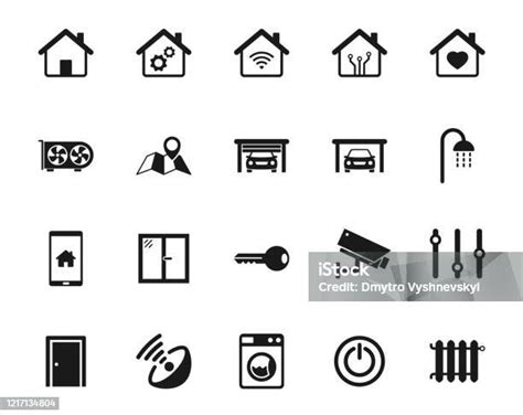 스마트 홈 기술 벡터 아이콘 흰색 배경에 격리 스마트 하우스 자동화 제어 시스템 기호 웹 모바일 앱 및 Ui 디자인을위한 글리프 벡터 아이콘 미래의 스마트 기술 홈