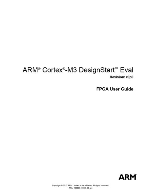 Arm Cortex M3 Designstart Eval Fpga User Guide Pdf Field
