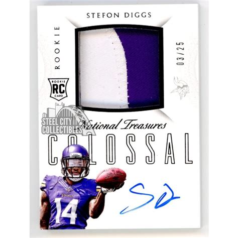 Stefon Diggs 2015 Panini National Treasures Rpa Rookie Patch Autograph Card 0325 Steel City