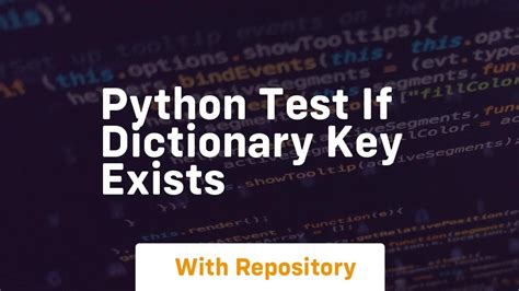 Python Test If Dictionary Key Exists Youtube