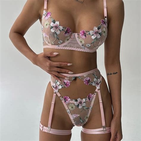 Sheer Lace Lingerie Etsy