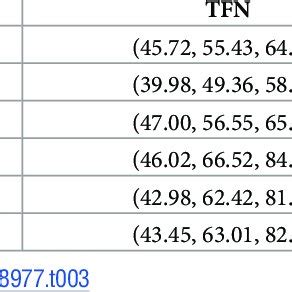 TFNs And Crisp Values For The Total Sample Download Scientific Diagram