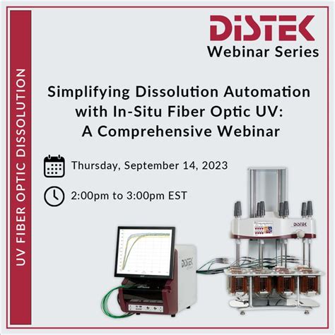 Distek Inc On Linkedin Webinar Distek Dissolution Uv Fiberopticdissolution Innovation…
