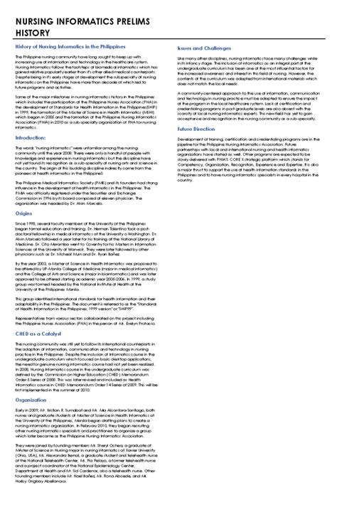 Nursing Informatics History Nursing Informatics Prelims History History Of Nursing