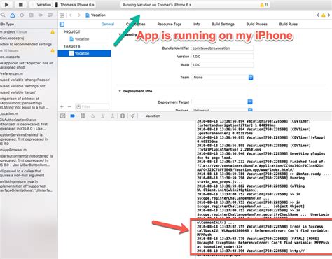 iphone why can i not run a cordova app on a real ios device after