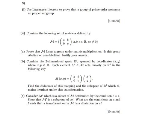 3 I Use Lagranges Theorem To Prove That A Group Of Prime Order