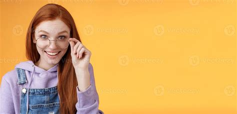 Charming Silly Modest Young Redhead Female Geek Game Lover Discus Last
