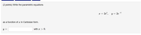 Solved Points Write The Parametric Equations Chegg