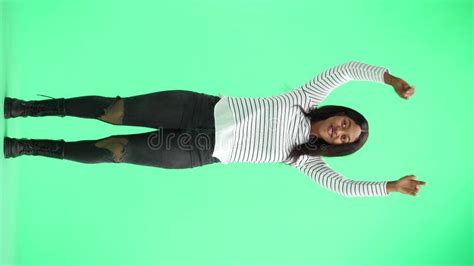 A Woman On A Green Background In Full Height Stock Video Video Of Cool Attractive