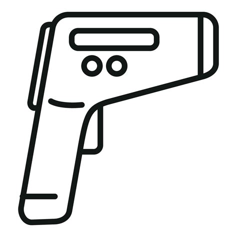 School Laser Thermometer Icon Outline Vector Scan Check Temperature