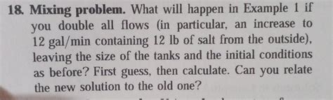 18 Mixing Problem What Will Happen In Example 1 If