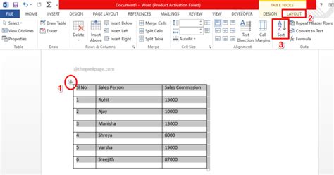 How To Sort The Contents Inside A Microsoft Word Table