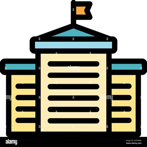 University Building Icon Outline University Building Vector Icon Color Flat Isolated Stock