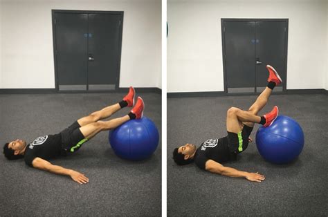 Single Leg Swiss Ball Hamstring Curl Exercise Guide