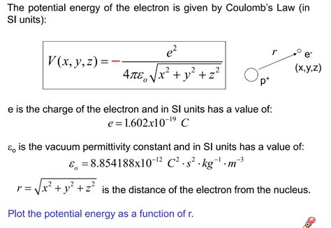 Solved The Potential Energy Of The Electron Is Given By