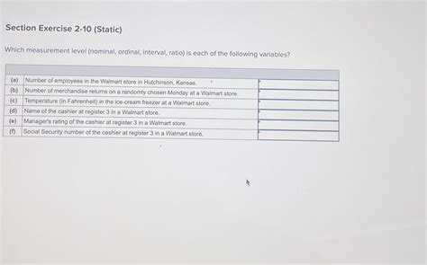 solved section exercise 2 10 static which measurement level